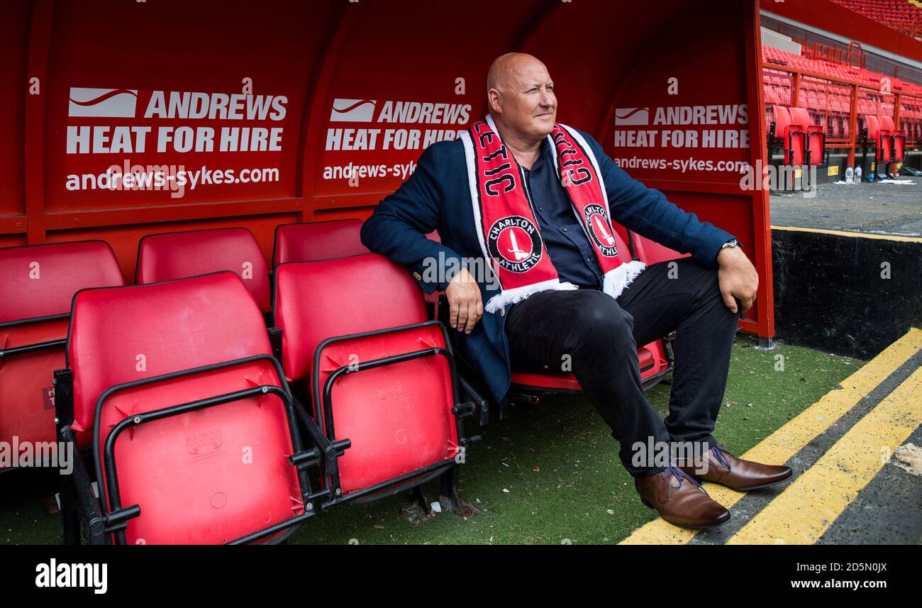 Charlton Athletic manager Russell Slade poses after his unveiling Stock ...