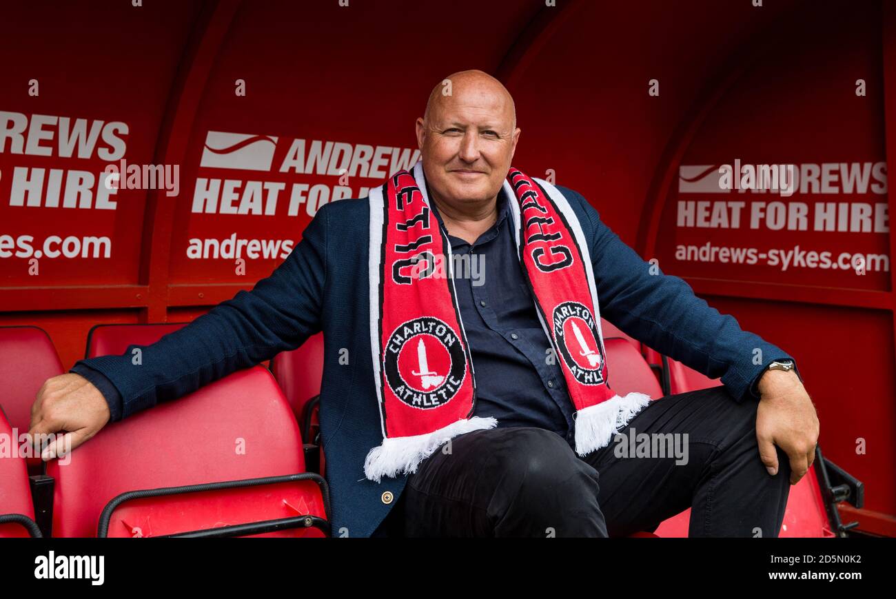 Charlton Athletic manager Russell Slade poses after his unveiling Stock ...