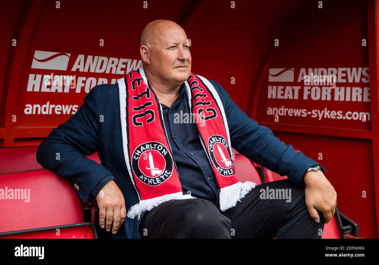 Charlton Athletic manager Russell Slade poses after his unveiling Stock ...