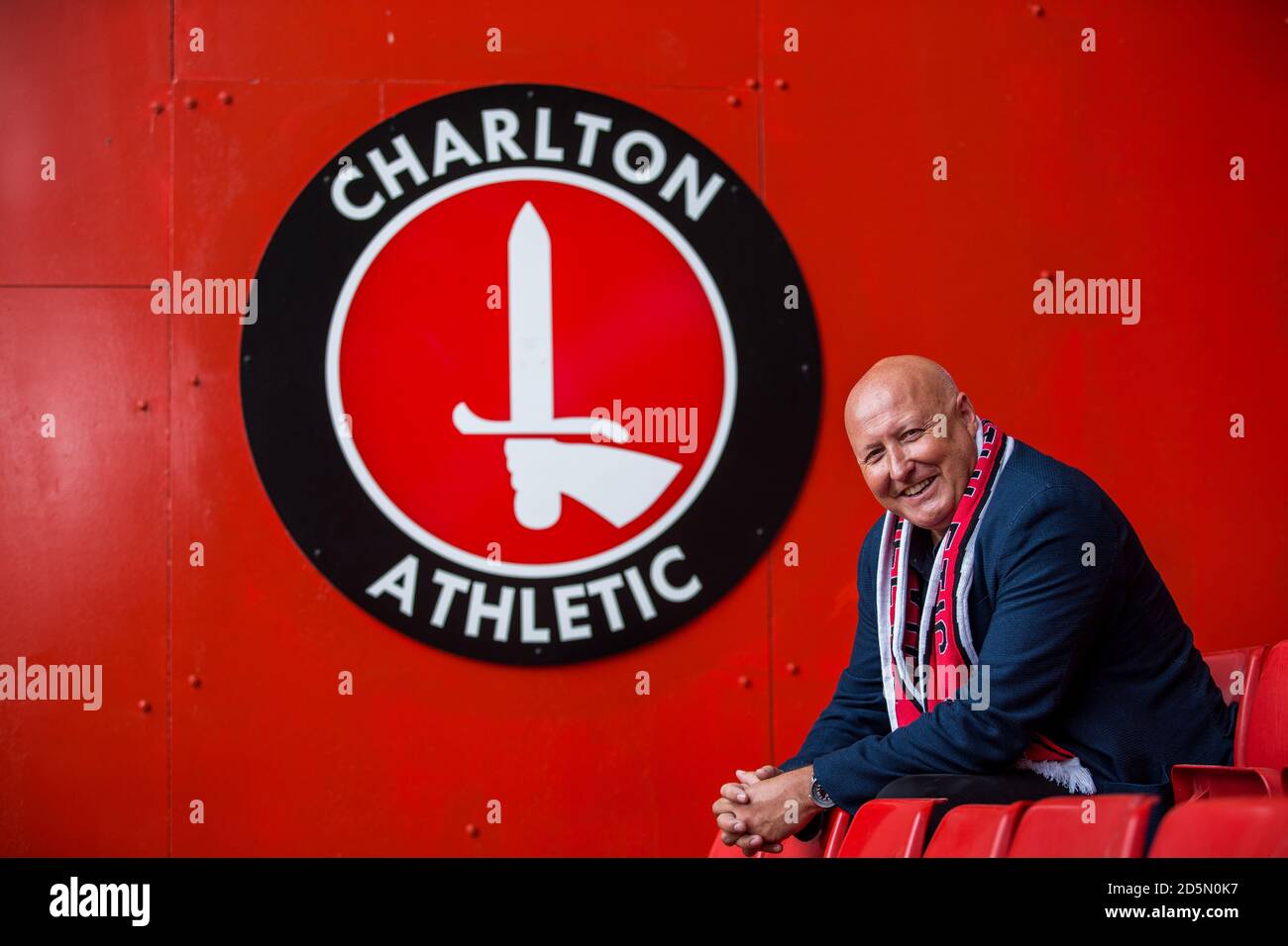 Charlton Athletic manager Russell Slade poses after his unveiling Stock ...
