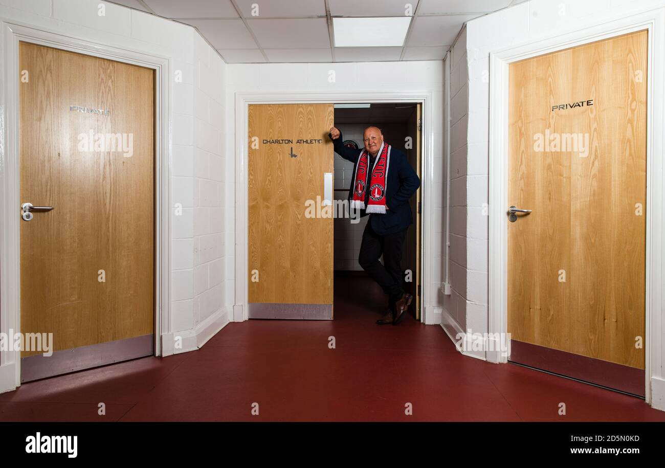 Charlton Athletic manager Russell Slade poses after his unveiling Stock ...
