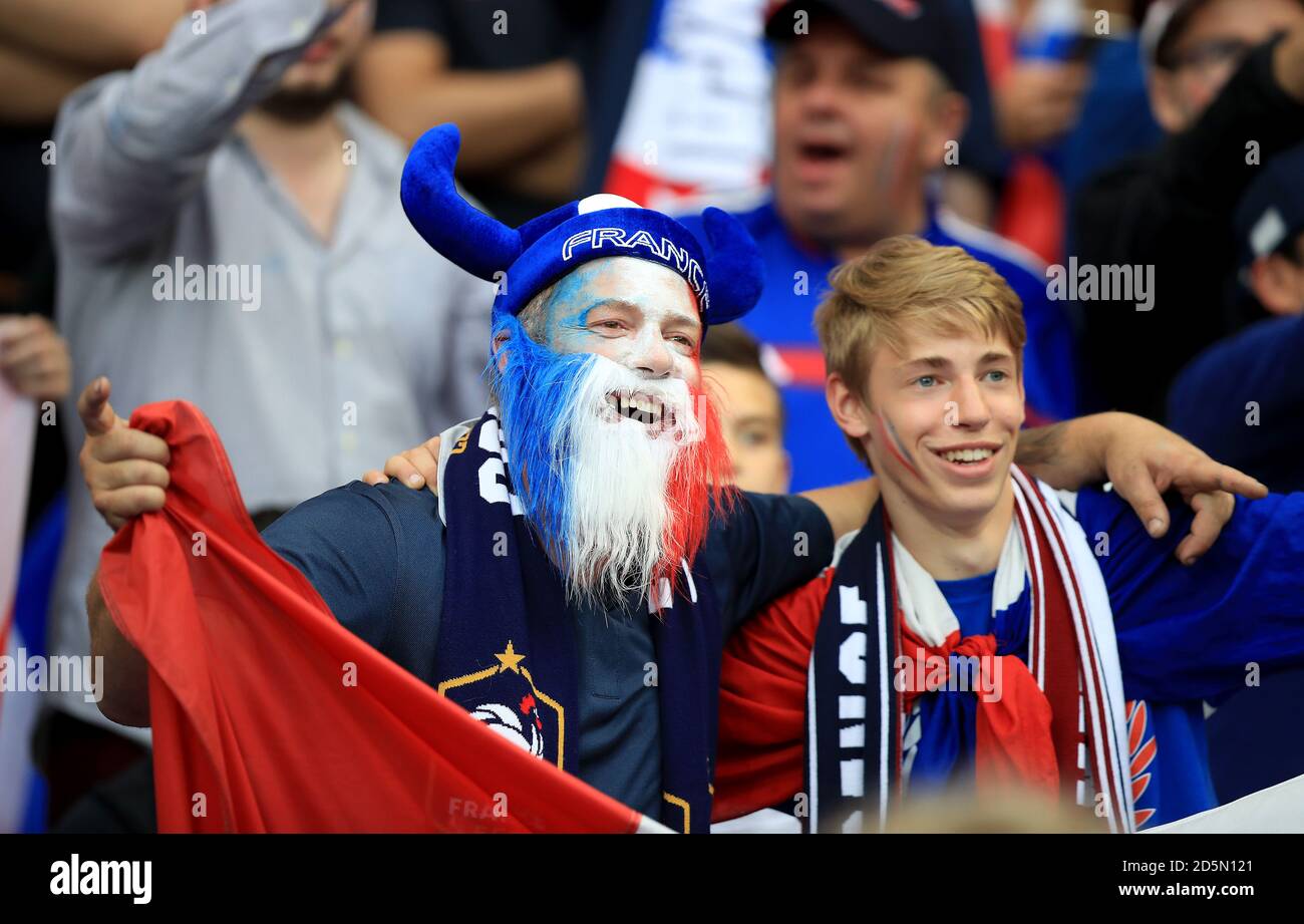 France fans show support for their team in the stands Stock Photo - Alamy