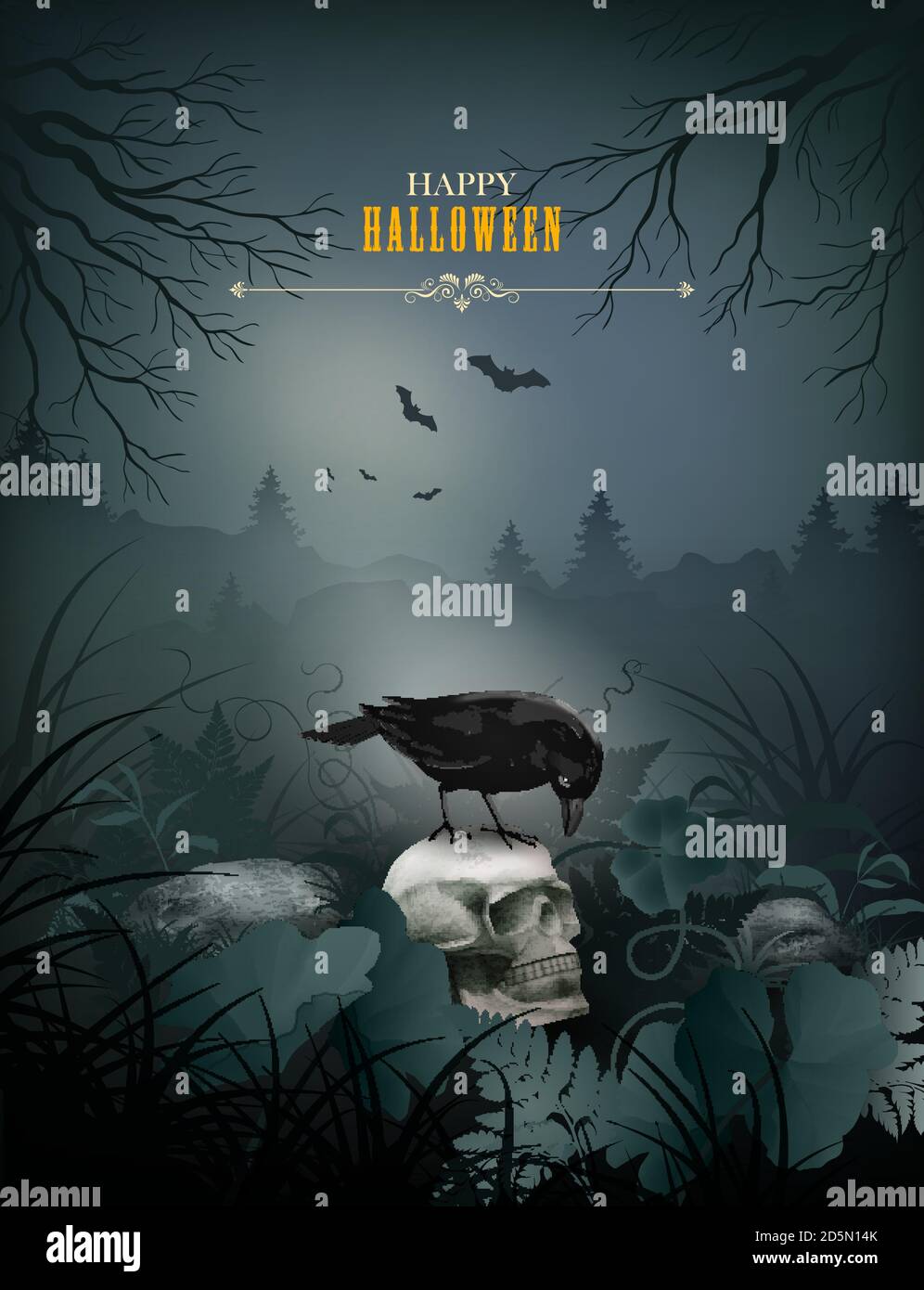 Raven halloween Stock Vector Images - Alamy