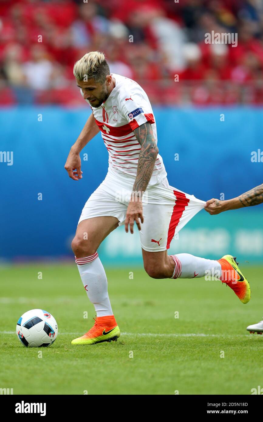 Switzerland's Valon Behrami during the Group B game at the Stade ...