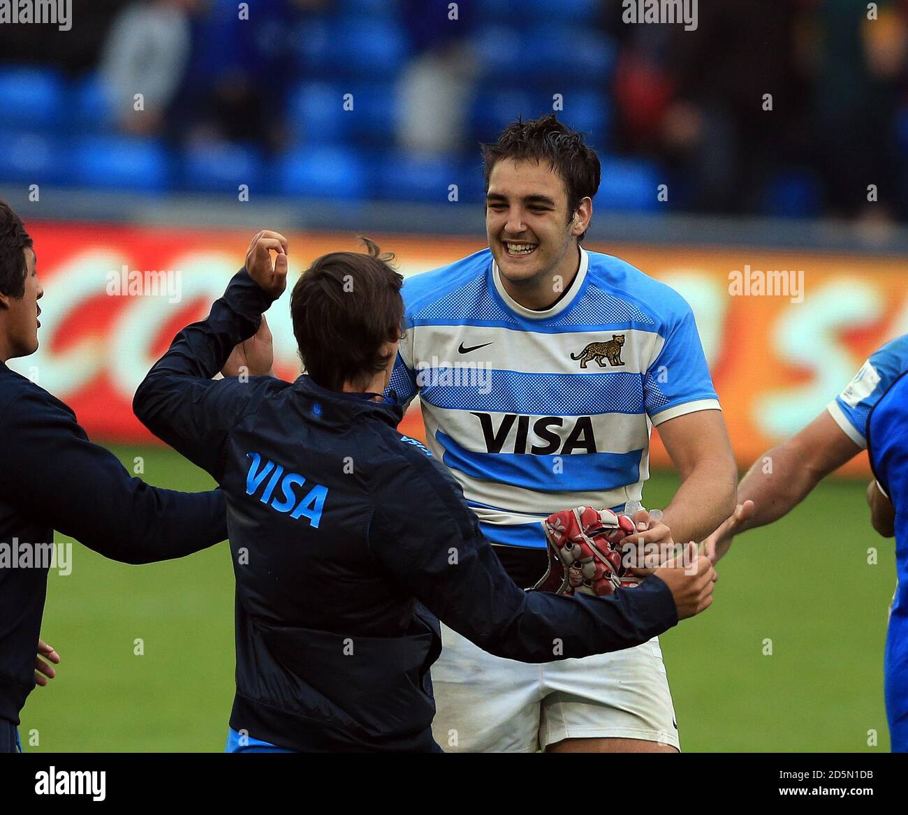 Argentina's Franco Molina (right) celebrates his sides victory over ...