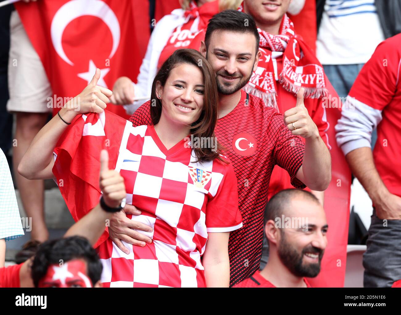Turkey and Croatia supporters in the stands before kick off Stock Photo ...