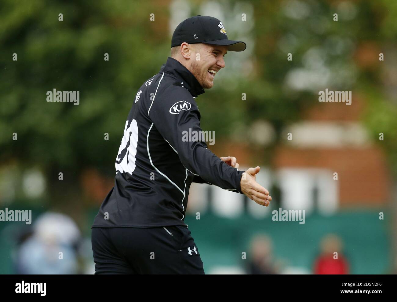 Surrey's Jason Roy celebrates catching Sussex's Will Beer Stock Photo ...