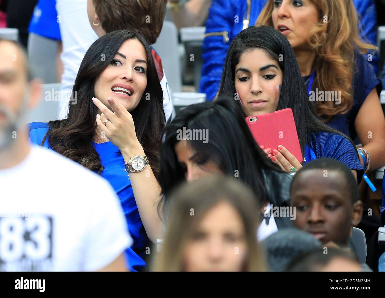 Sidonie Biemont (left) girlfriend of France's Adil Rami Stock Photo - Alamy