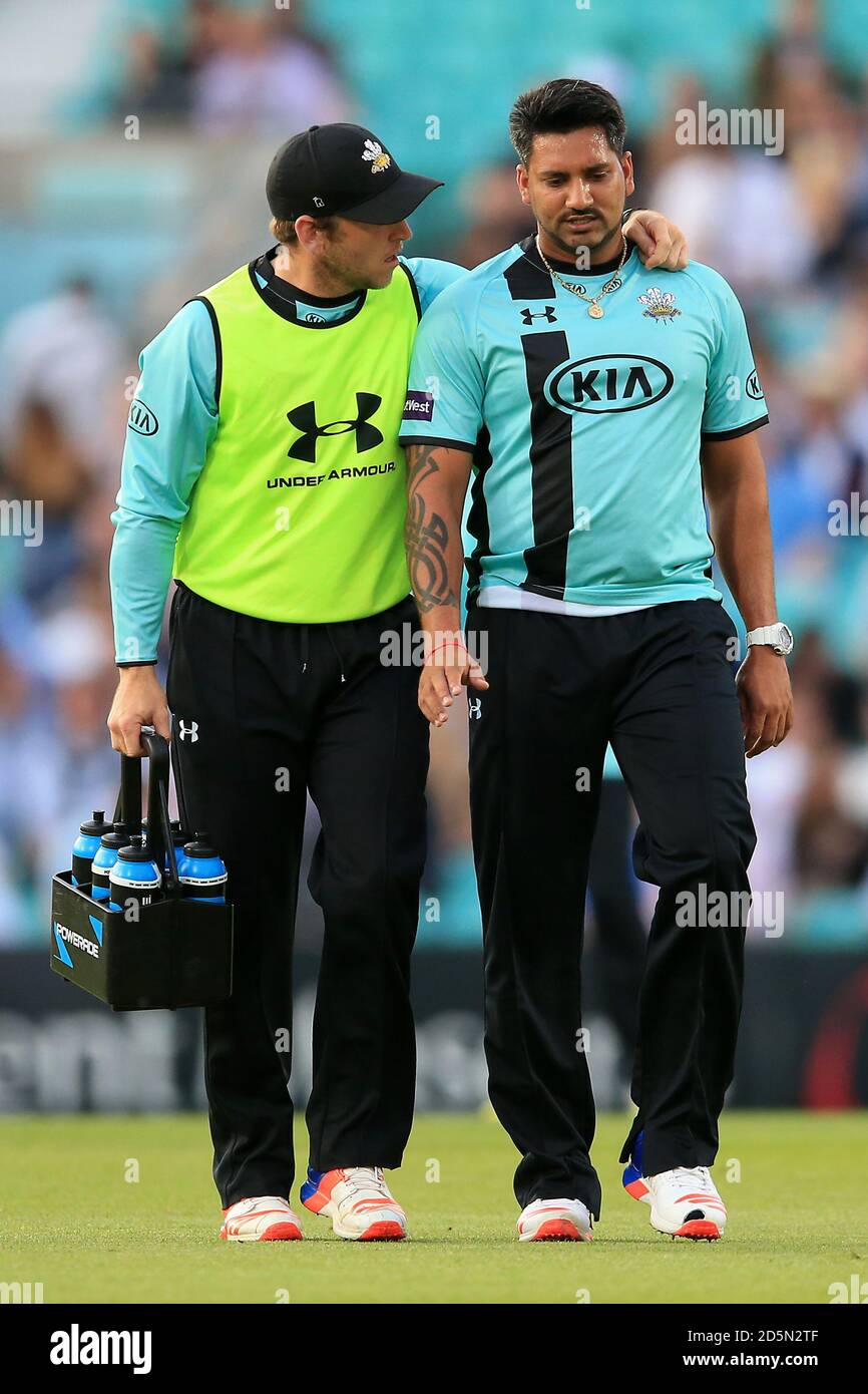 Surrey's Surrey's Ravi Rampaul (right Stock Photo - Alamy