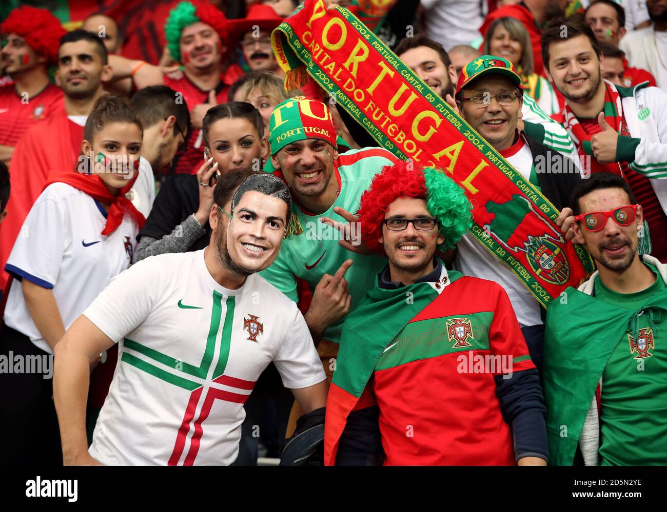 Portugal fans in the stands Stock Photo - Alamy