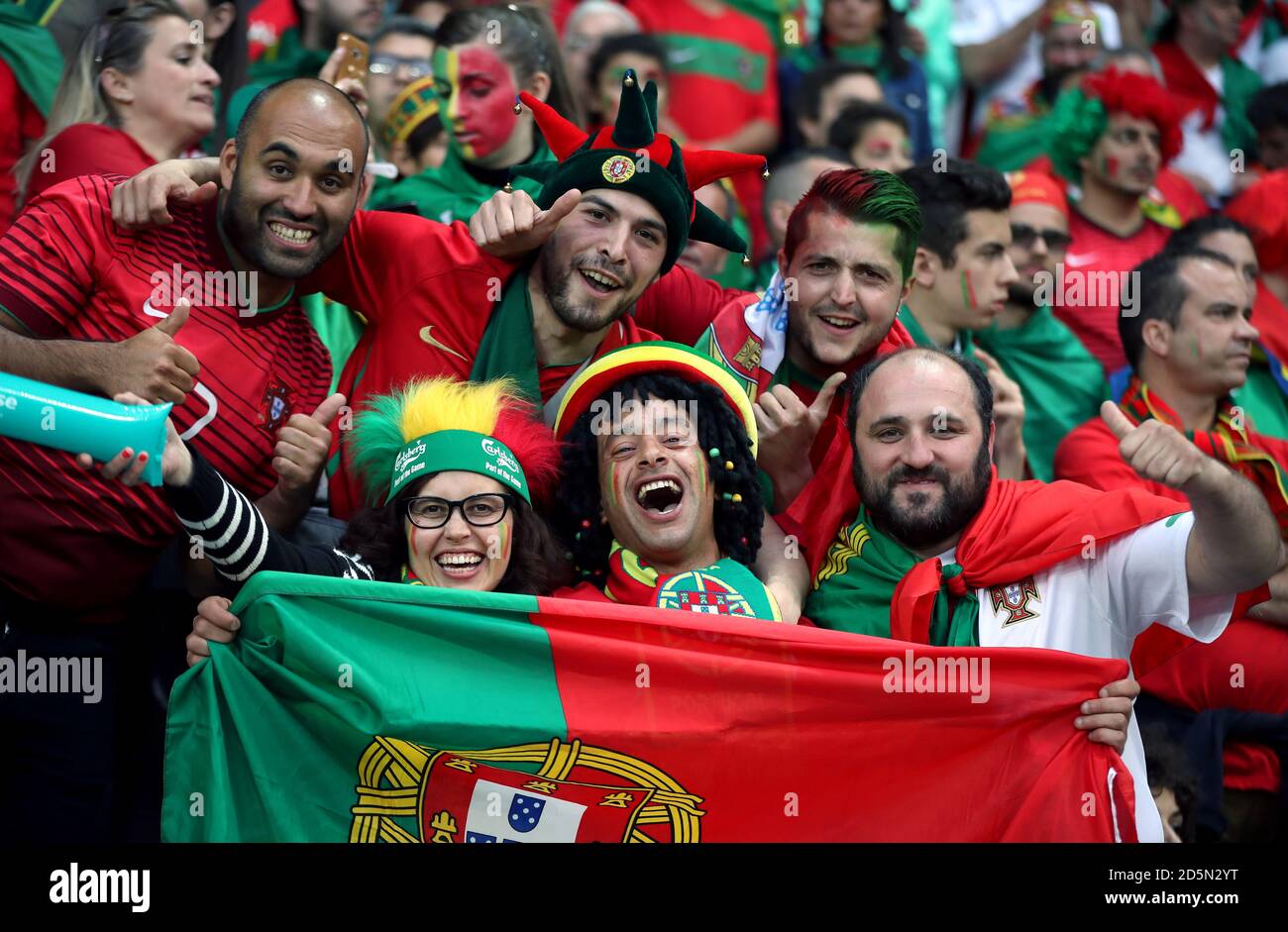 Portugal fans in the stands Stock Photo - Alamy