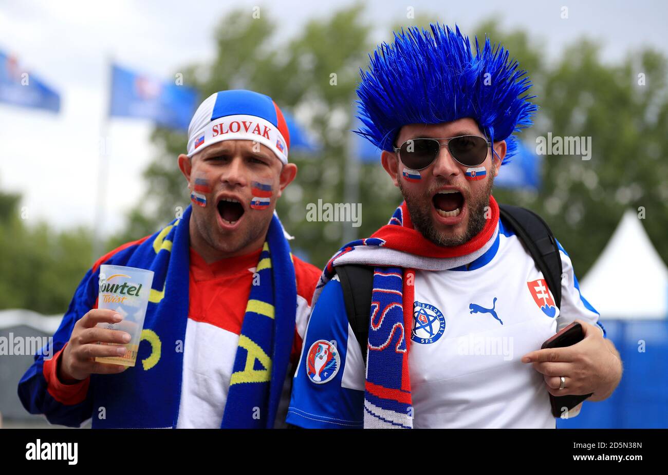 Slovakia fans show support for their team outside the ground Stock ...