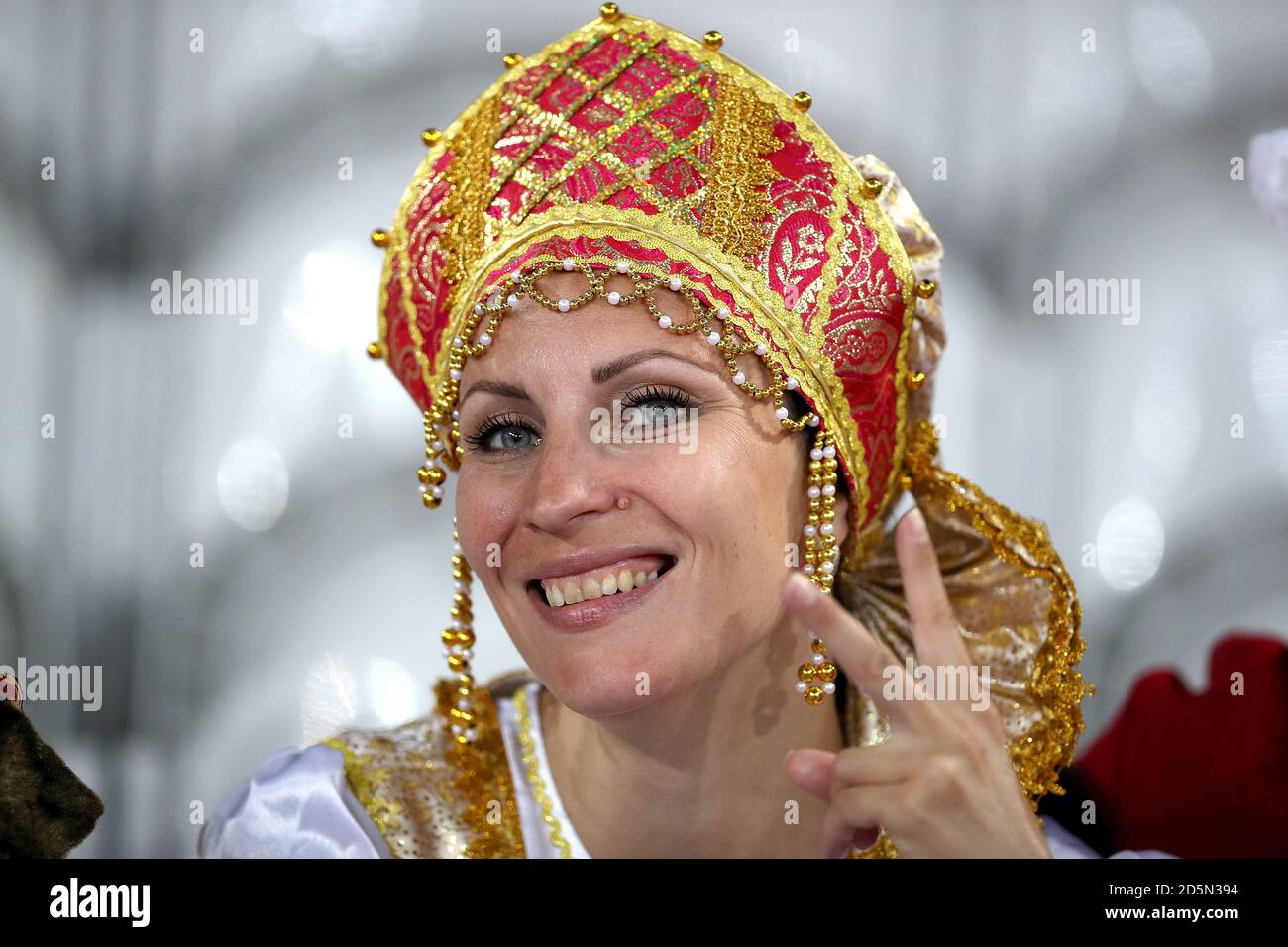 A football fan in traditional dress in the stands Stock Photo - Alamy