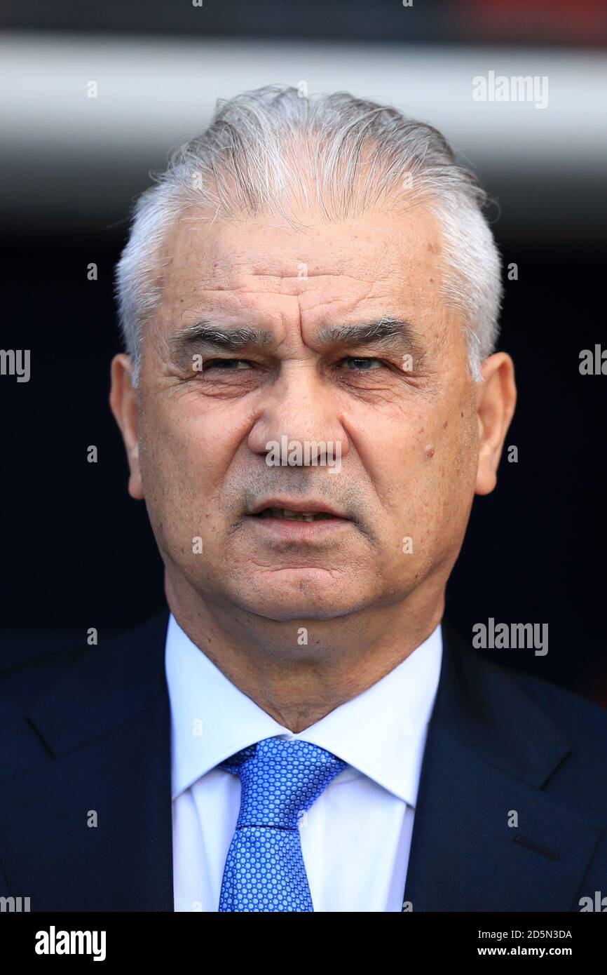 Romania's manager Anghel Iordanescu Stock Photo - Alamy
