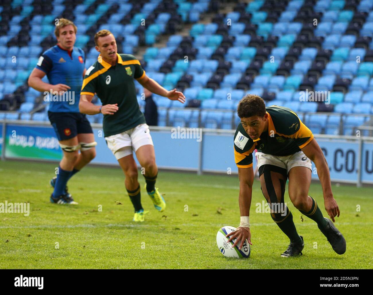 South Africa's Edwill Van Der Merwe score his try Stock Photo - Alamy