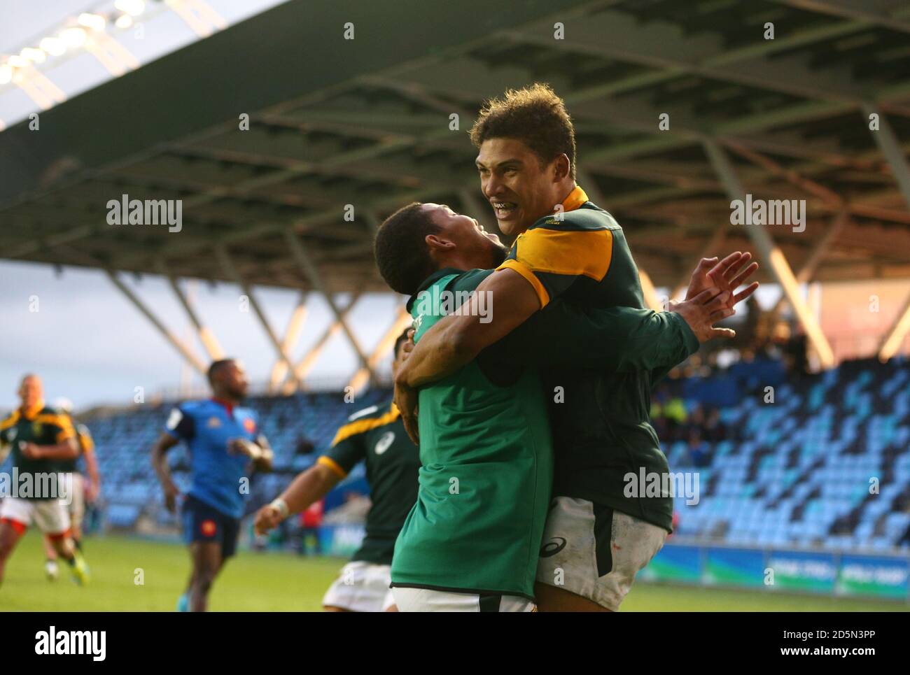South Africa's Edwill Van Der Merwe celebrates his try Stock Photo - Alamy