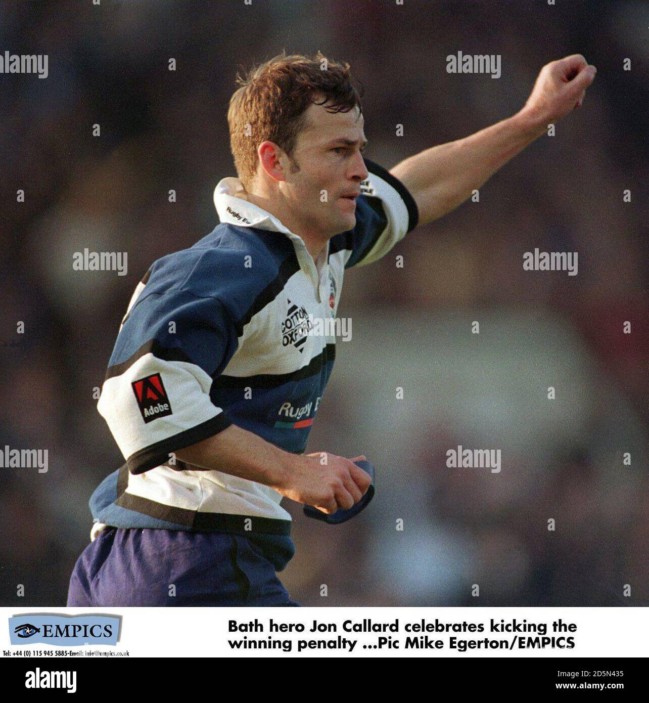 Bath hero Jon Callard celebrates kicking the winning penalty Stock ...