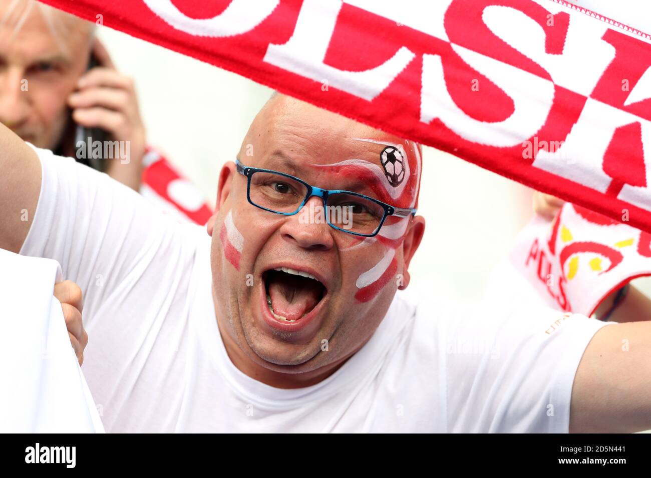 Poland fans show support for their team in the stands Stock Photo - Alamy