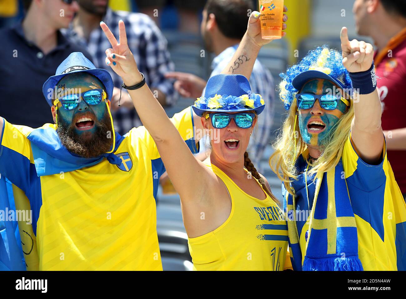 Sweden fans in the stands prior to the match Stock Photo - Alamy