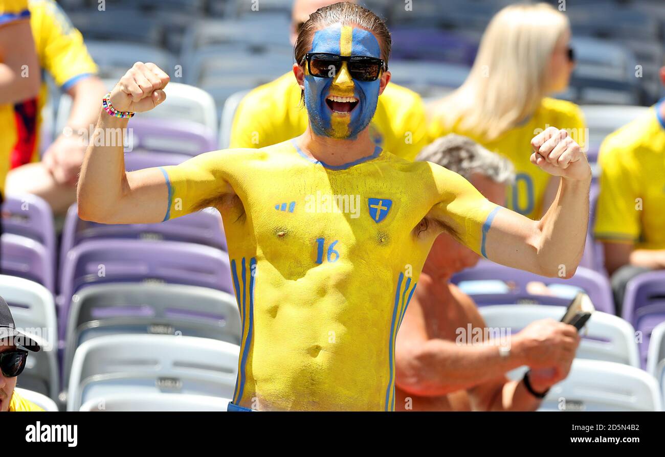 Sweden fans in the stands prior to the match Stock Photo - Alamy