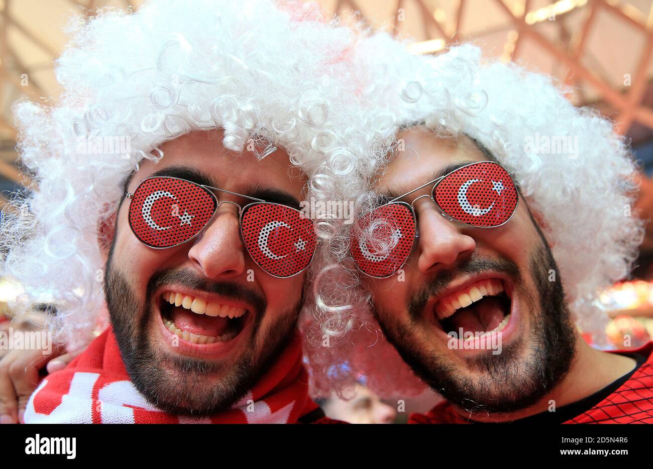 Turkey fans show their support before the game Stock Photo - Alamy