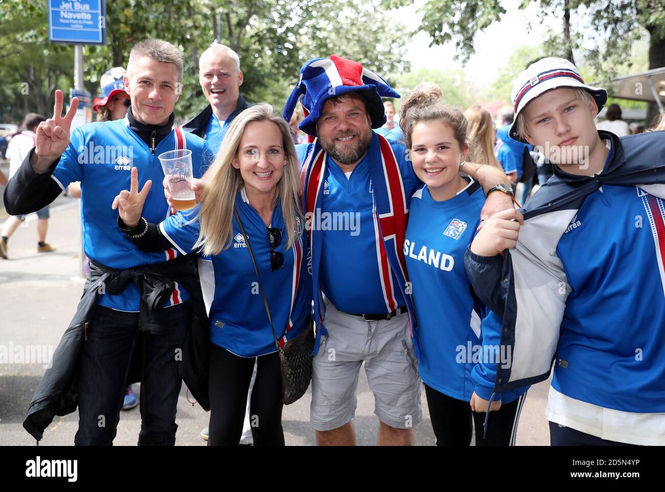 Iceland fans show their support outside the ground before the game ...