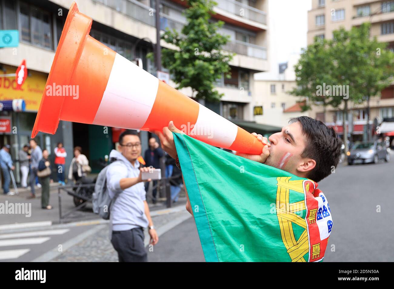 Soccer fan with traffic cone hi-res stock photography and images - Alamy
