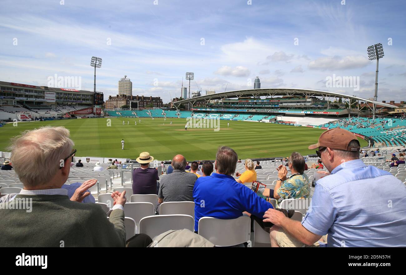 A general view of crowd at the Kia Oval watching action between Surrey ...