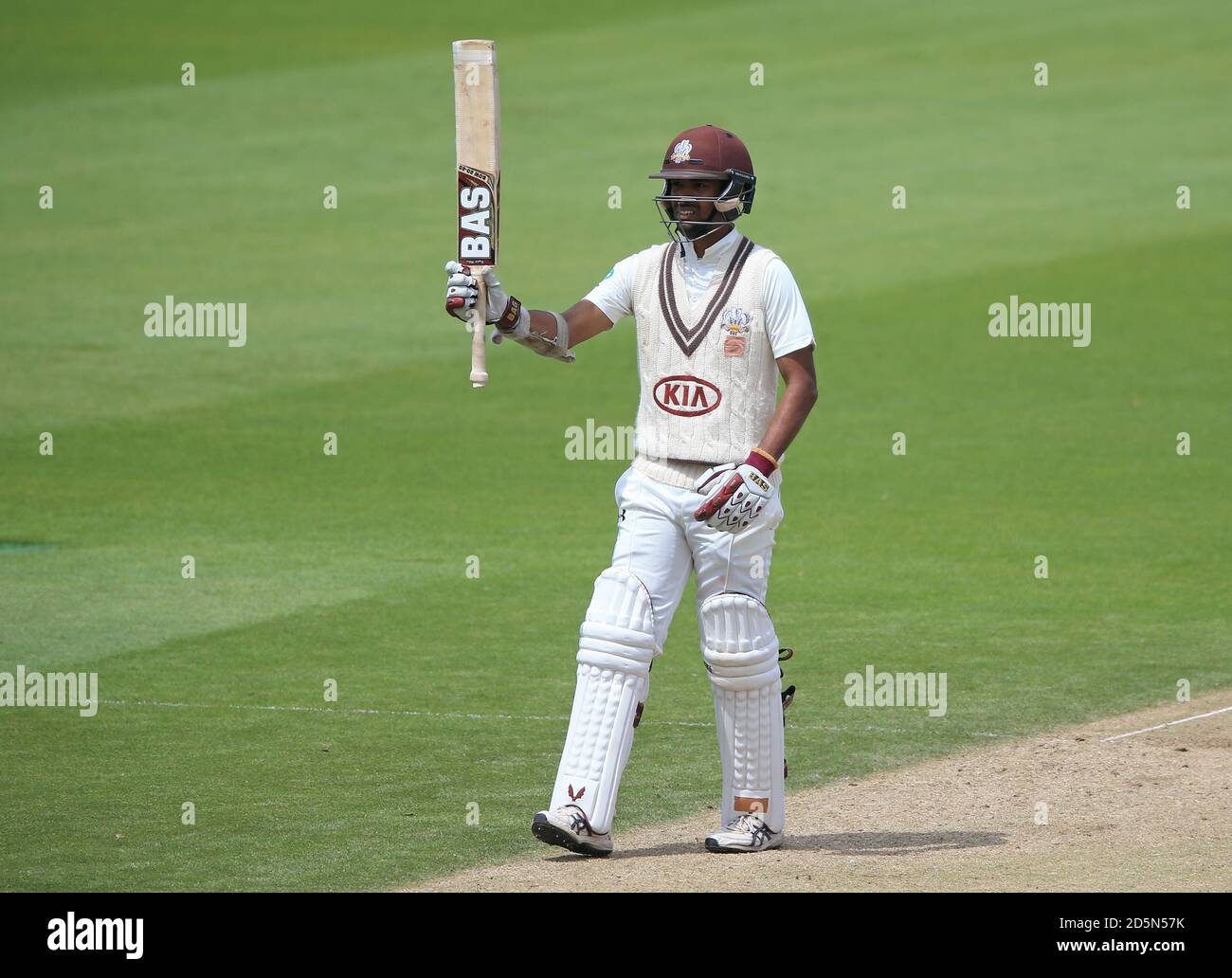 Surrey's Arun Harinath reaches his half century against Nottinghamshire ...