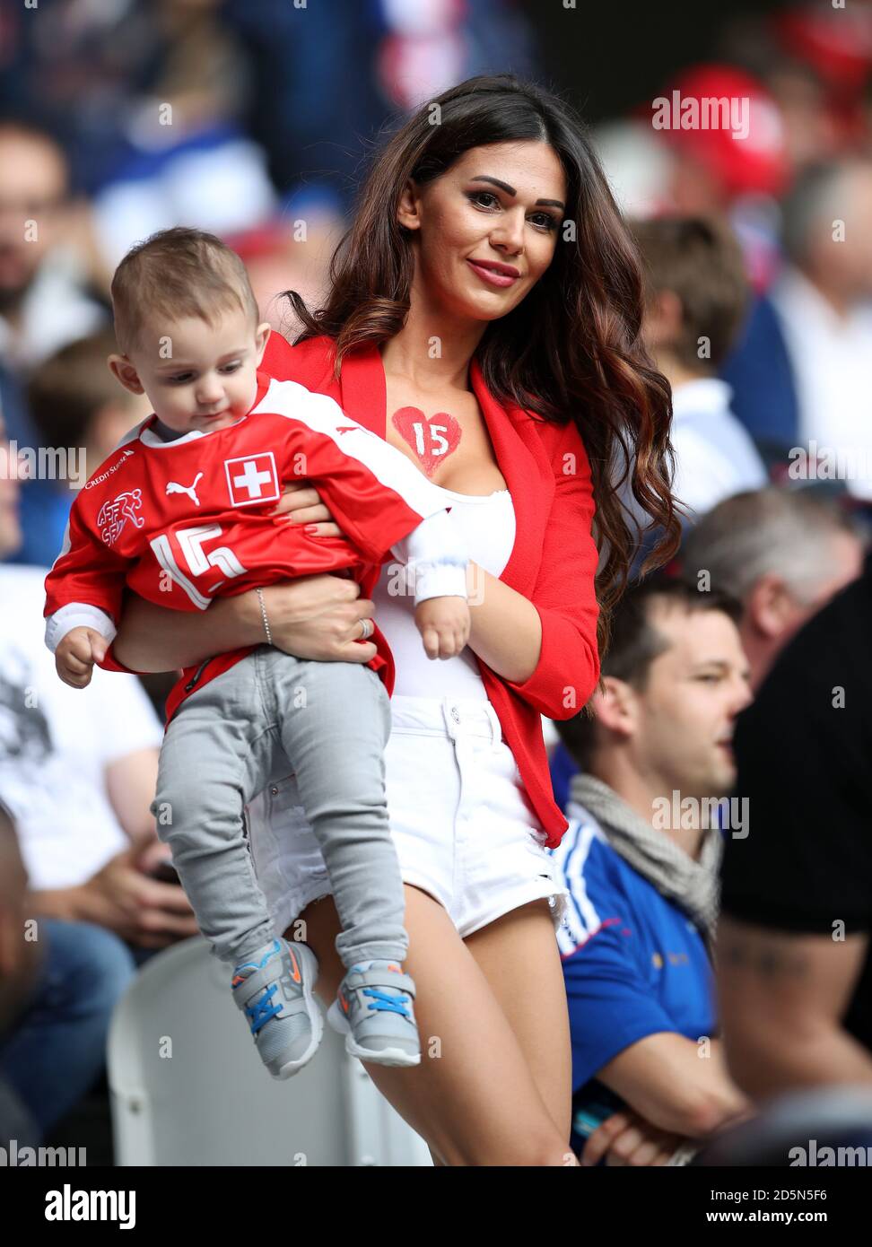 Erjona Sulejmani, girlfriend of Switzerland's Blerim Dzemaili in the ...