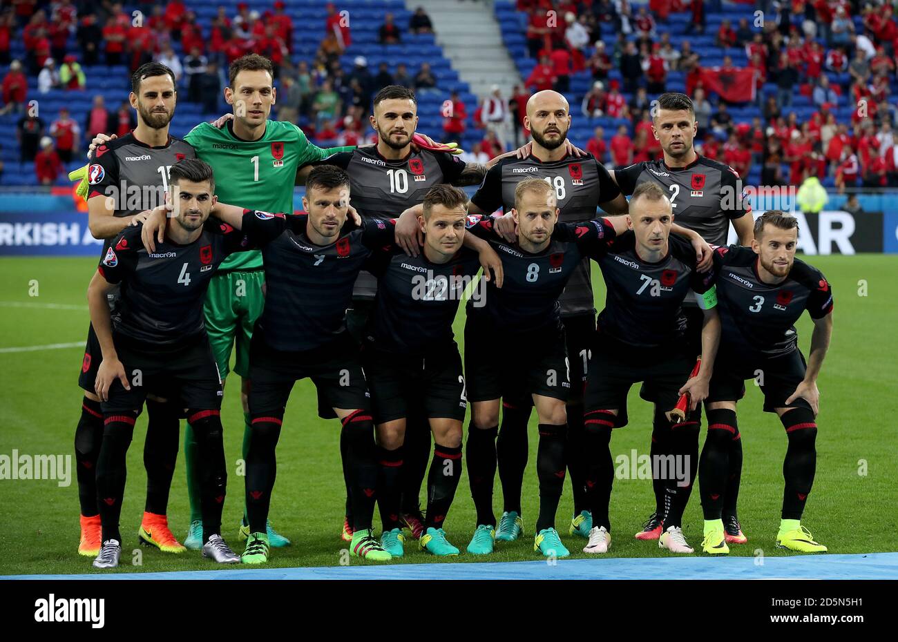 Albania team pose for a photograph before kick-off Stock Photo - Alamy