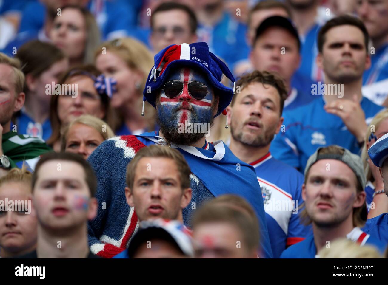 Iceland fans in the stands Stock Photo - Alamy