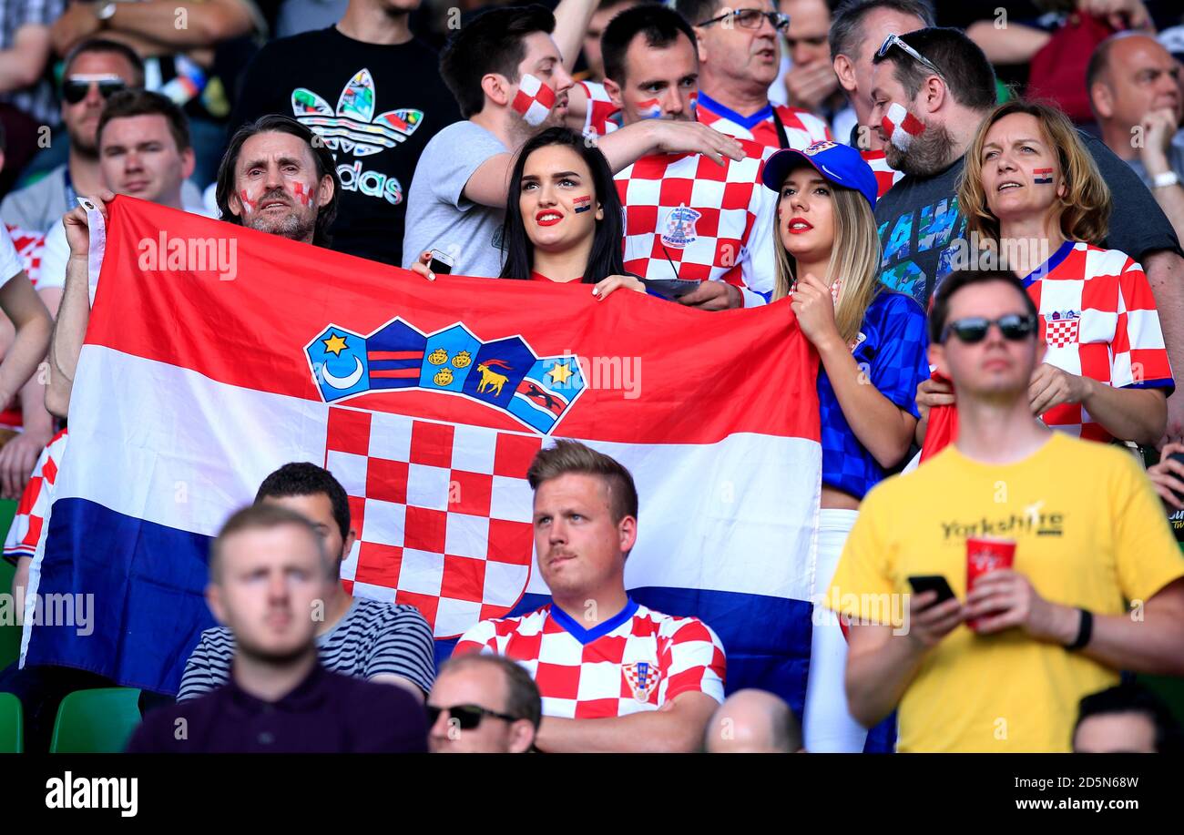 Croatia fans in the stands Stock Photo - Alamy