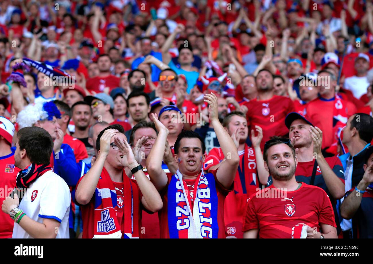 Czech Republic fans in the stands Stock Photo - Alamy