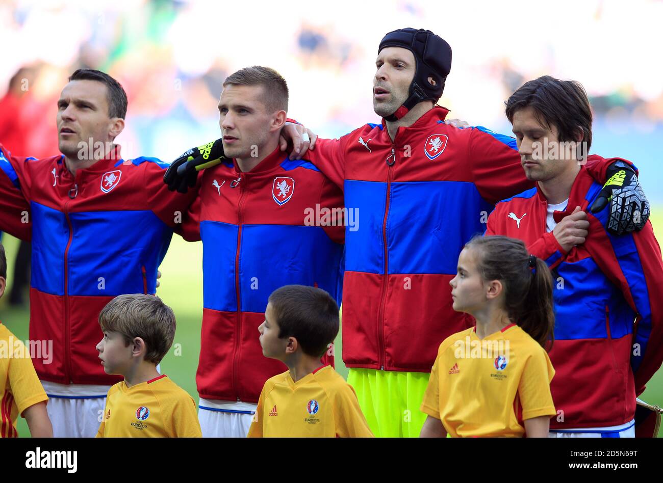 Czech Republic's (left-right) David Lafata, Pavel Kaderabek, Petr Cech ...