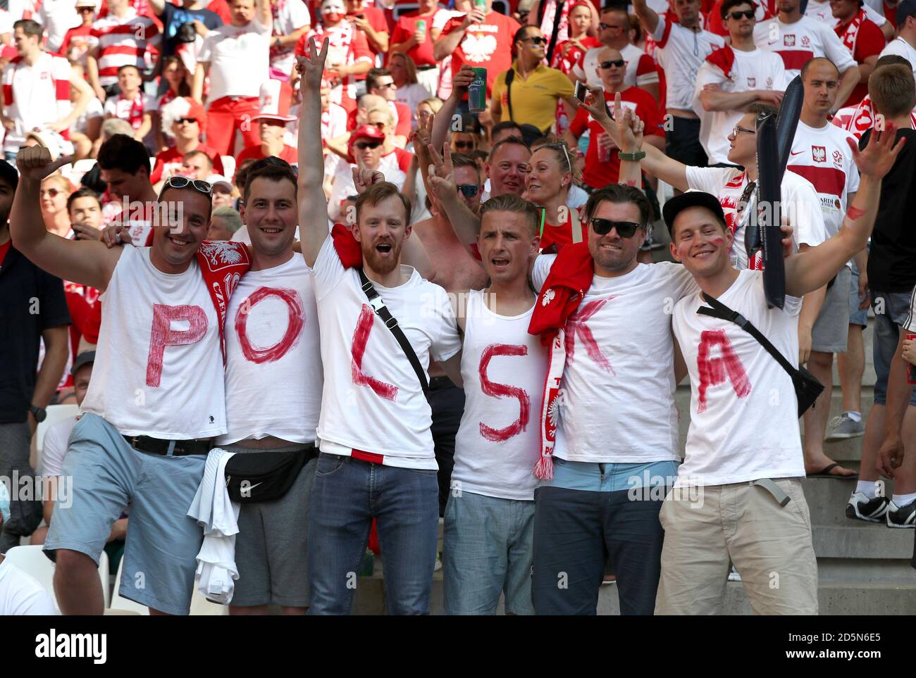 Poland fans in the stands show their support Stock Photo - Alamy