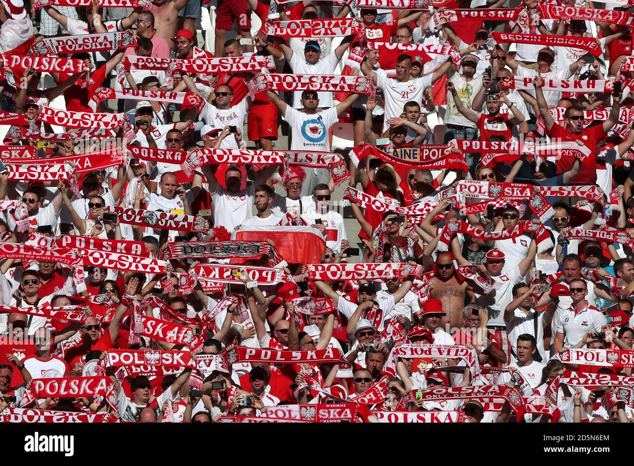 Poland fans in the stands show their support Stock Photo - Alamy