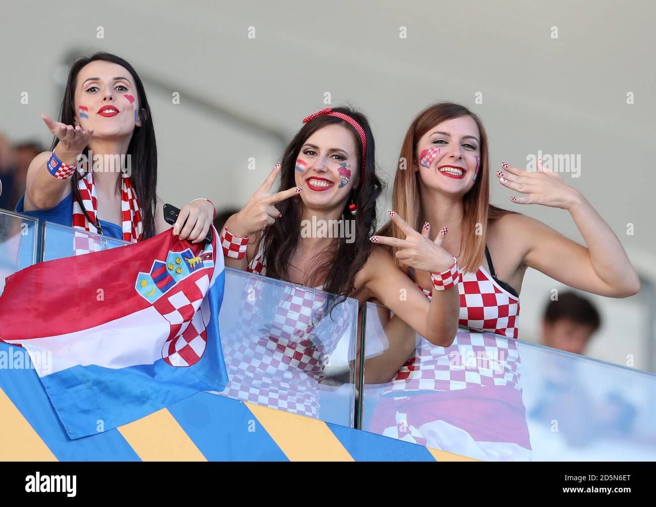 Croatia fans in the stands show their support Stock Photo - Alamy