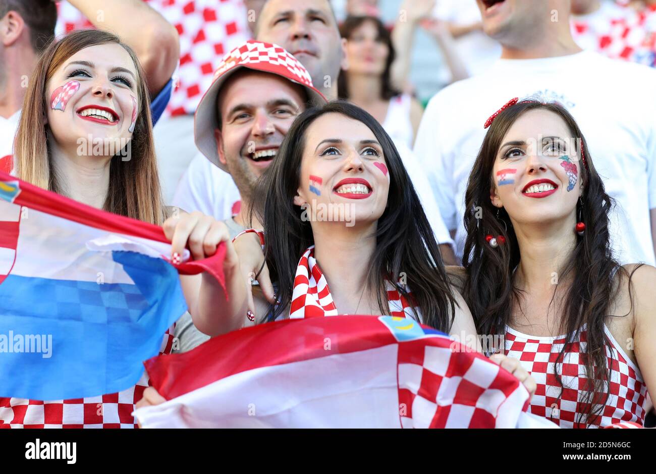 Croatia fans in the stands show their support Stock Photo - Alamy