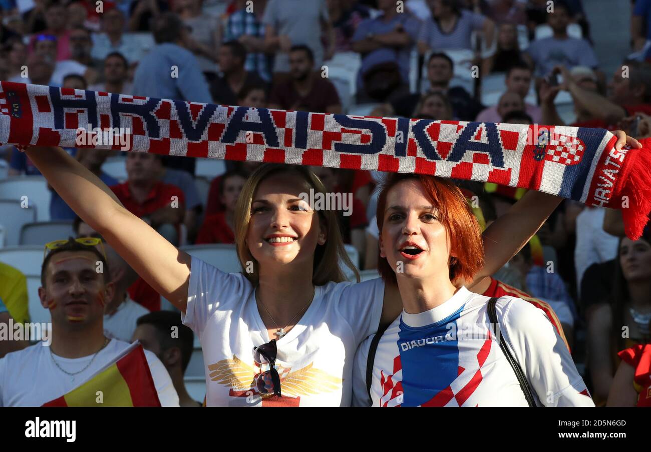 Croatia fans in the stands show their support Stock Photo - Alamy