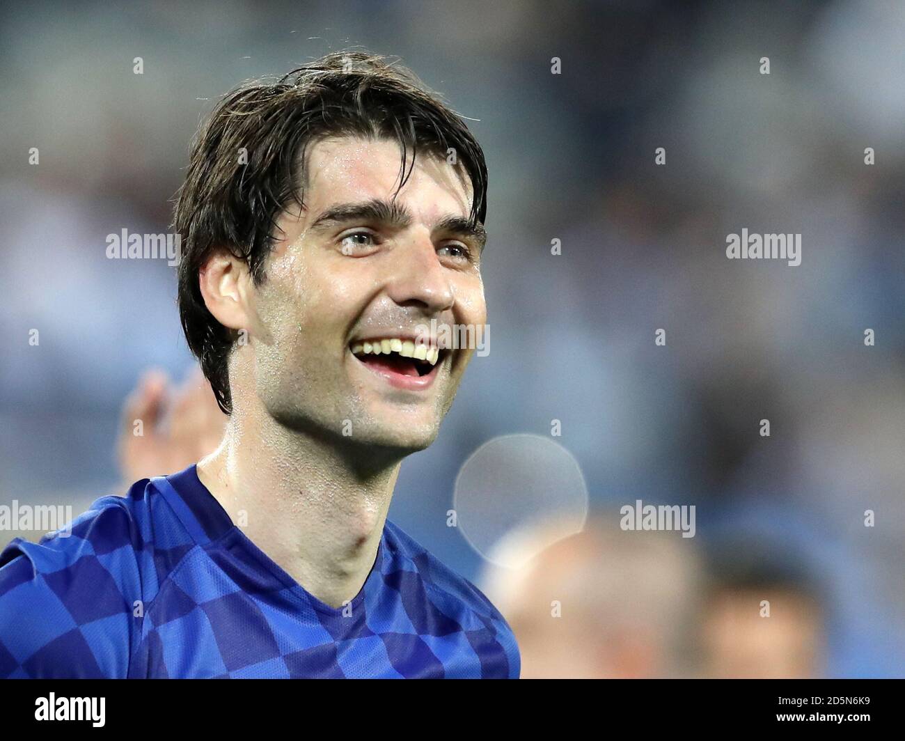 Croatia's Vedran Corluka celebrates after the final whistle Stock Photo ...