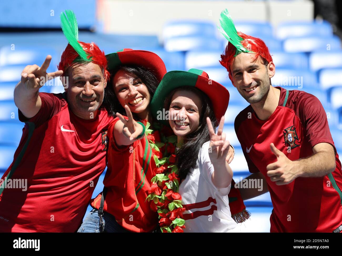 Portugal fans in the stands show their support Stock Photo - Alamy