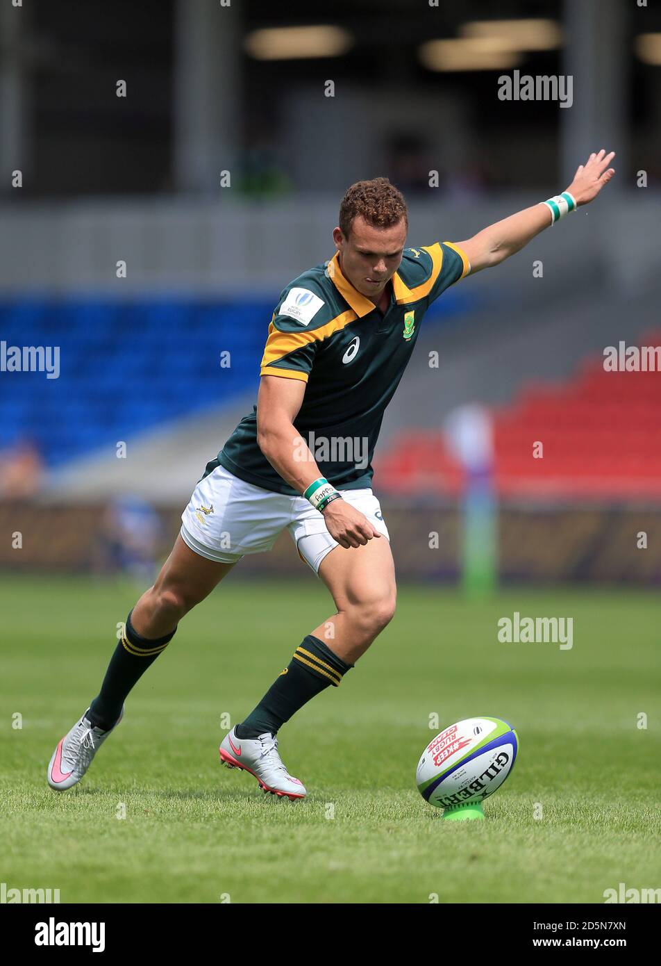 South Africa's Curwin Bosch kicks a conversion Stock Photo - Alamy
