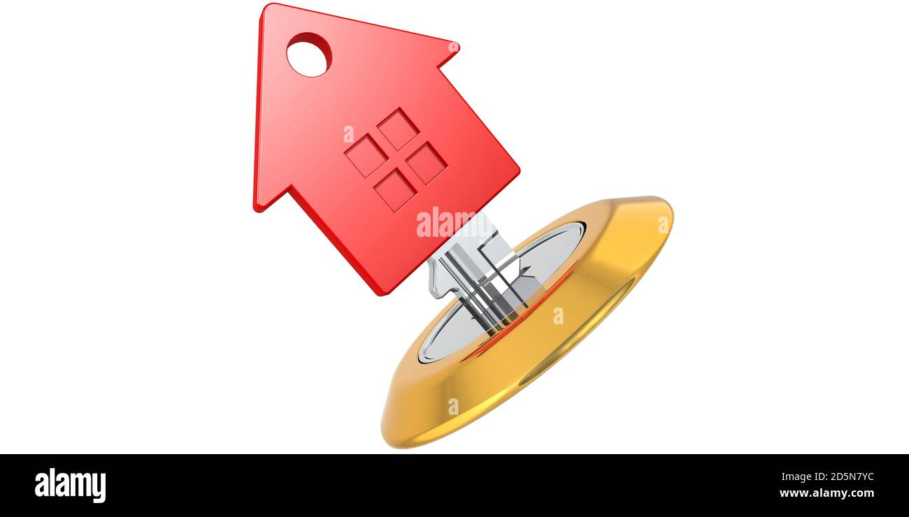 3d home key red house metal security hi-res stock photography and ...