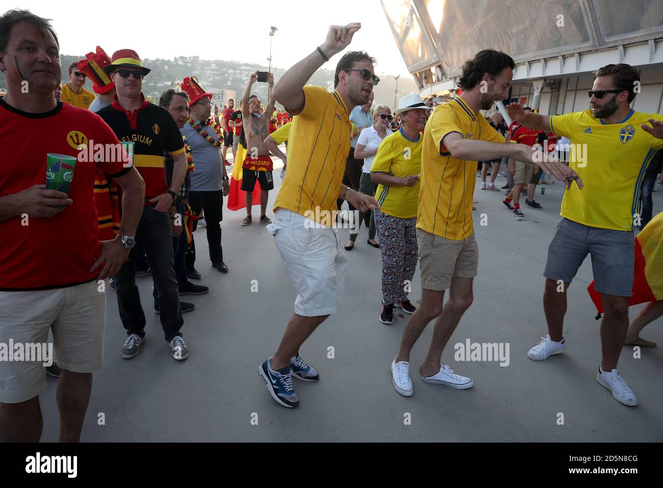 Sweden fans show support for their team Stock Photo - Alamy