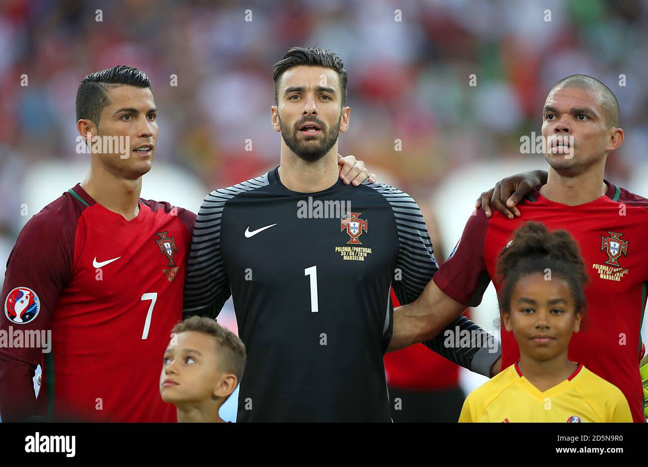 Portugal's Cristiano Ronaldo, Portugal goalkeeper Rui Patricio and ...
