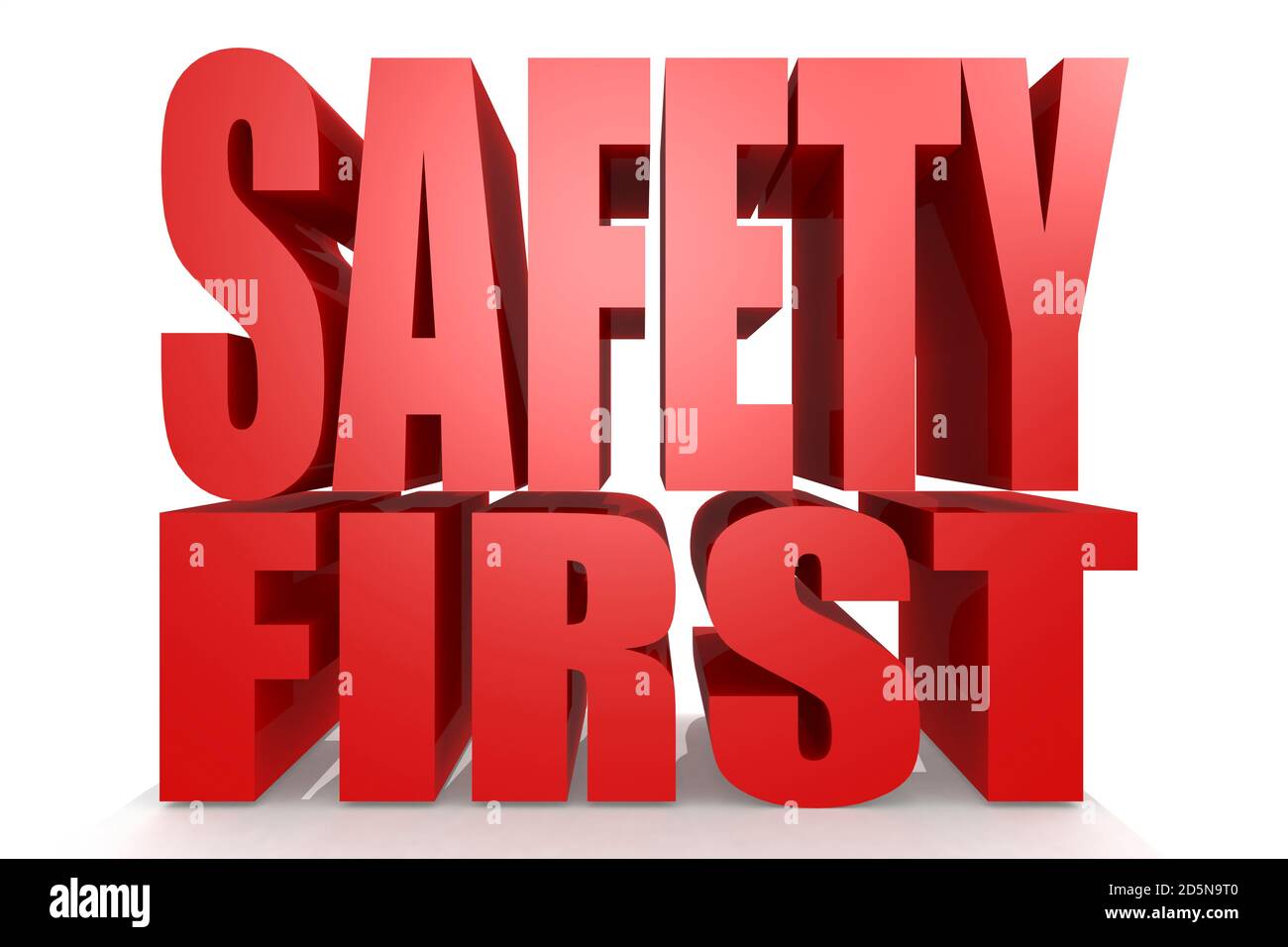 Safety first word isolated on white background, 3D rendering Stock ...