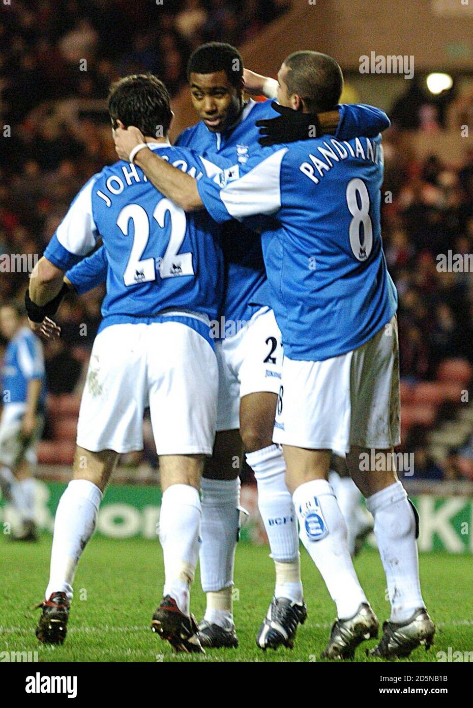 Birmingham City's Julian Gray celebrates his goal with team-mates ...