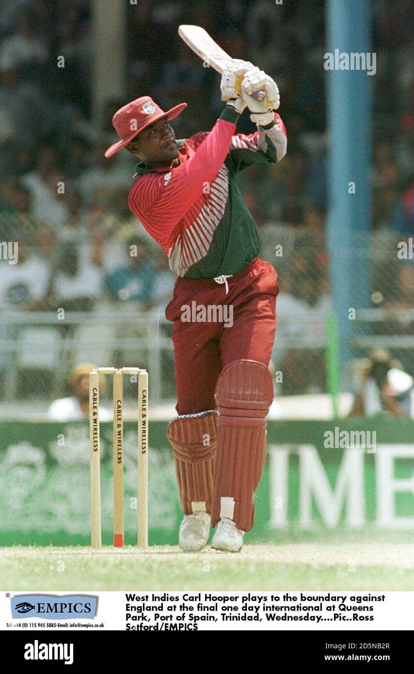 West Indies' Carl Hooper plays to the boundary Stock Photo - Alamy