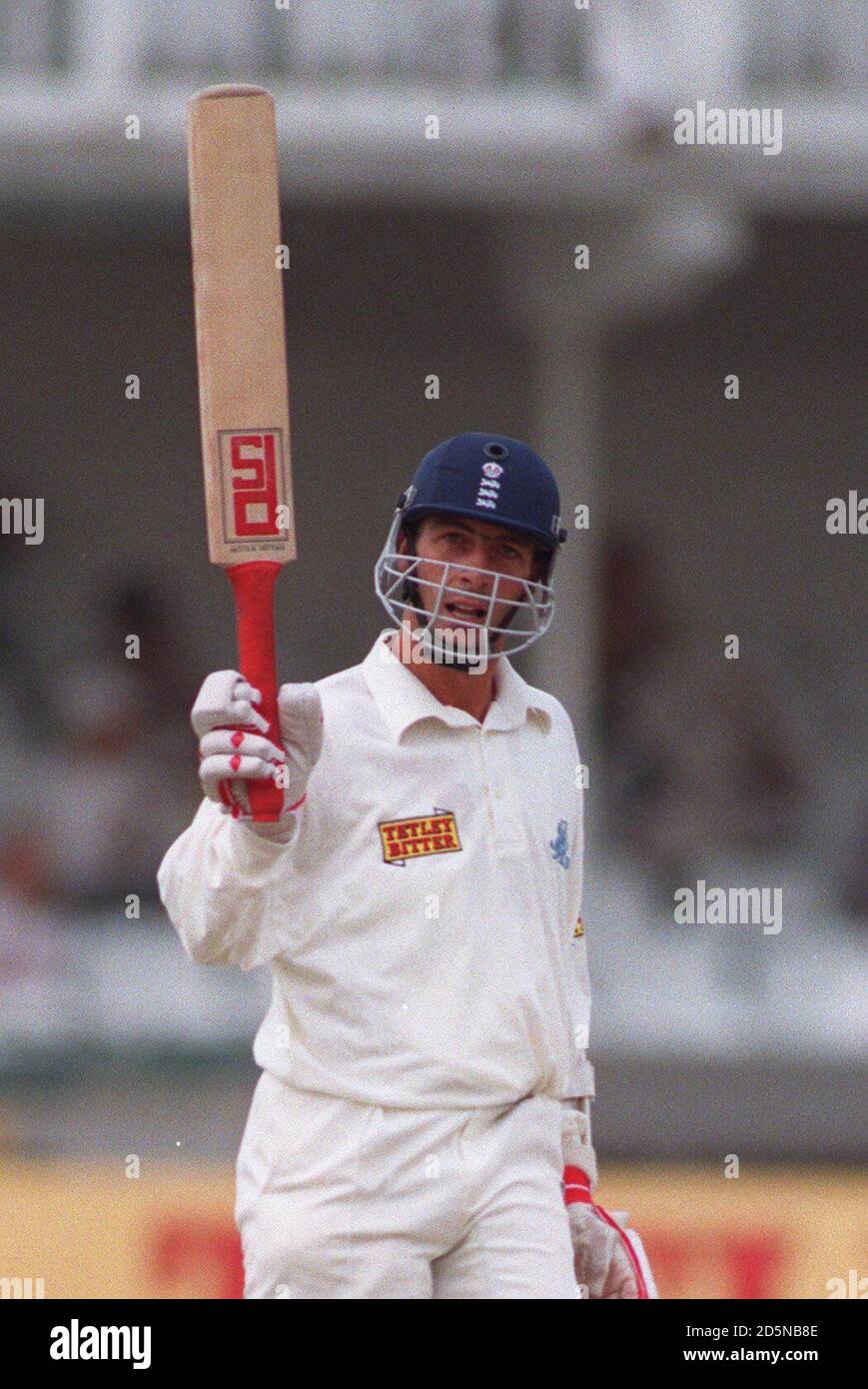 England's Mike Watkinson celebrates his half century Stock Photo - Alamy